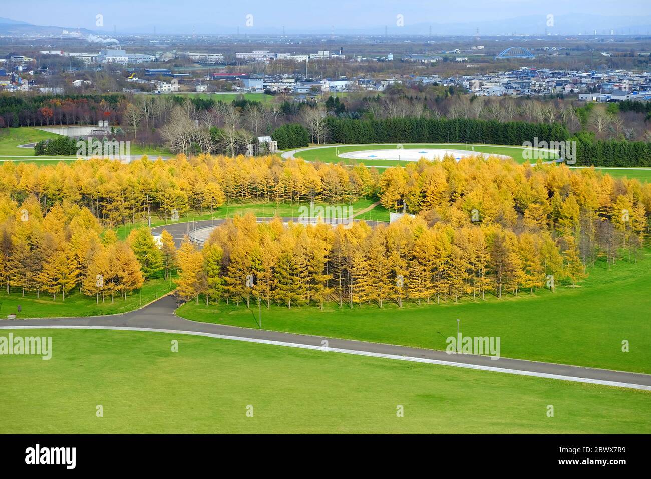 SAPPORO, JAPAN - NOVEMBER 11, 2019: Moerenuma Park in Autumn Day where ...