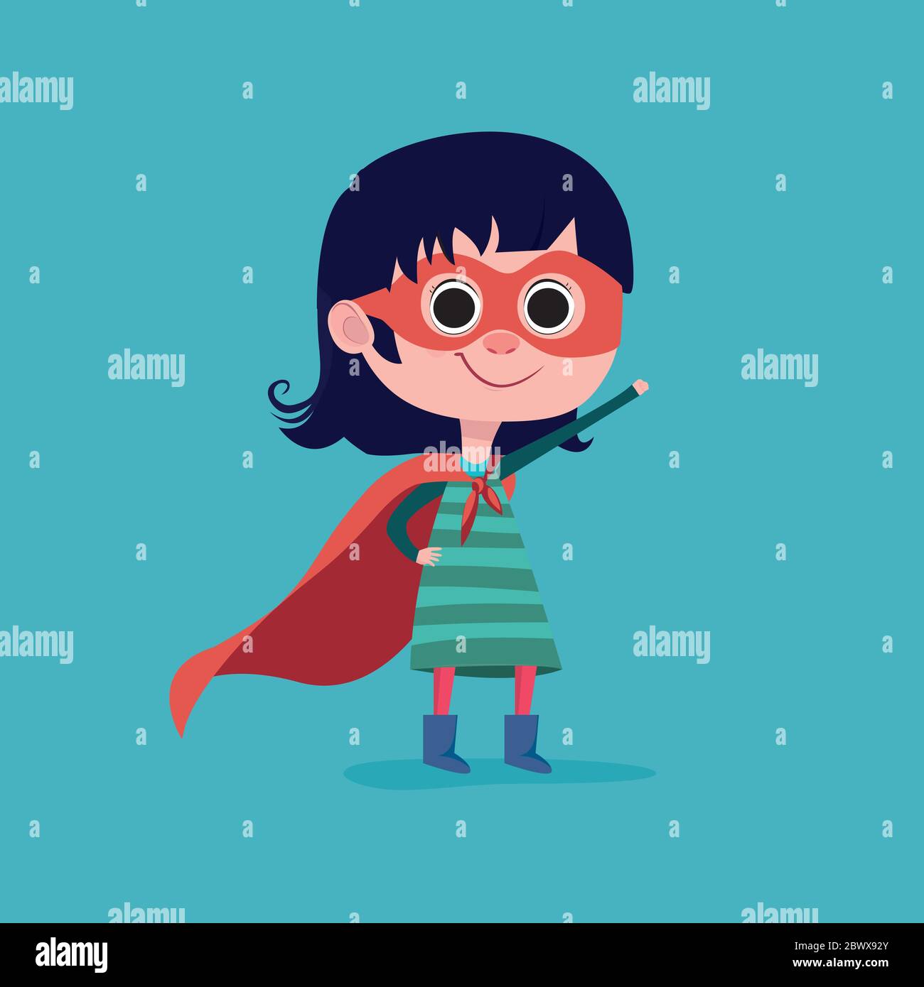 Little Girl Superhero Cartoon