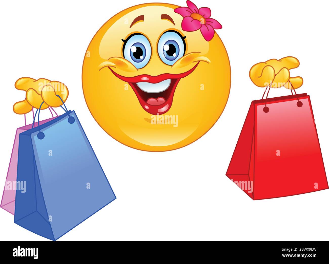 Cheerful woman holding shopping Stock Vector Images - Alamy