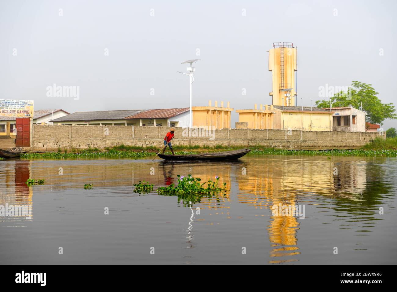 Africa, West Africa, Benin, Lake Nokoue, Ganvié. Pirogues in the water ...