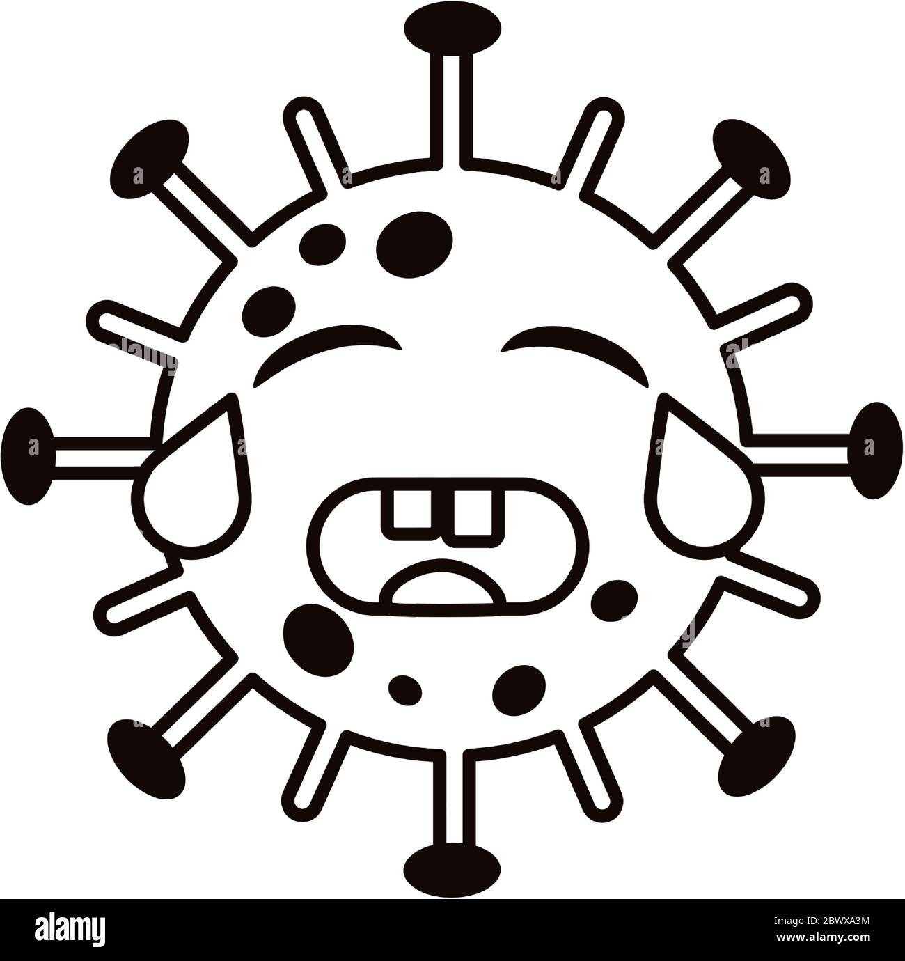 covid19 particle crying emoticon character Stock Vector Image & Art - Alamy