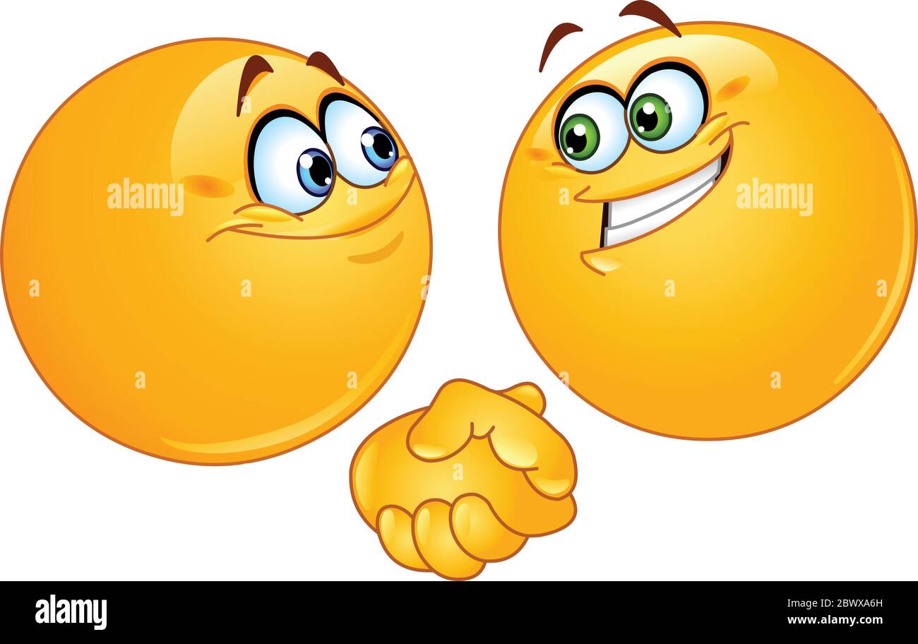 Two emoticons shaking hands Stock Vector Image & Art - Alamy