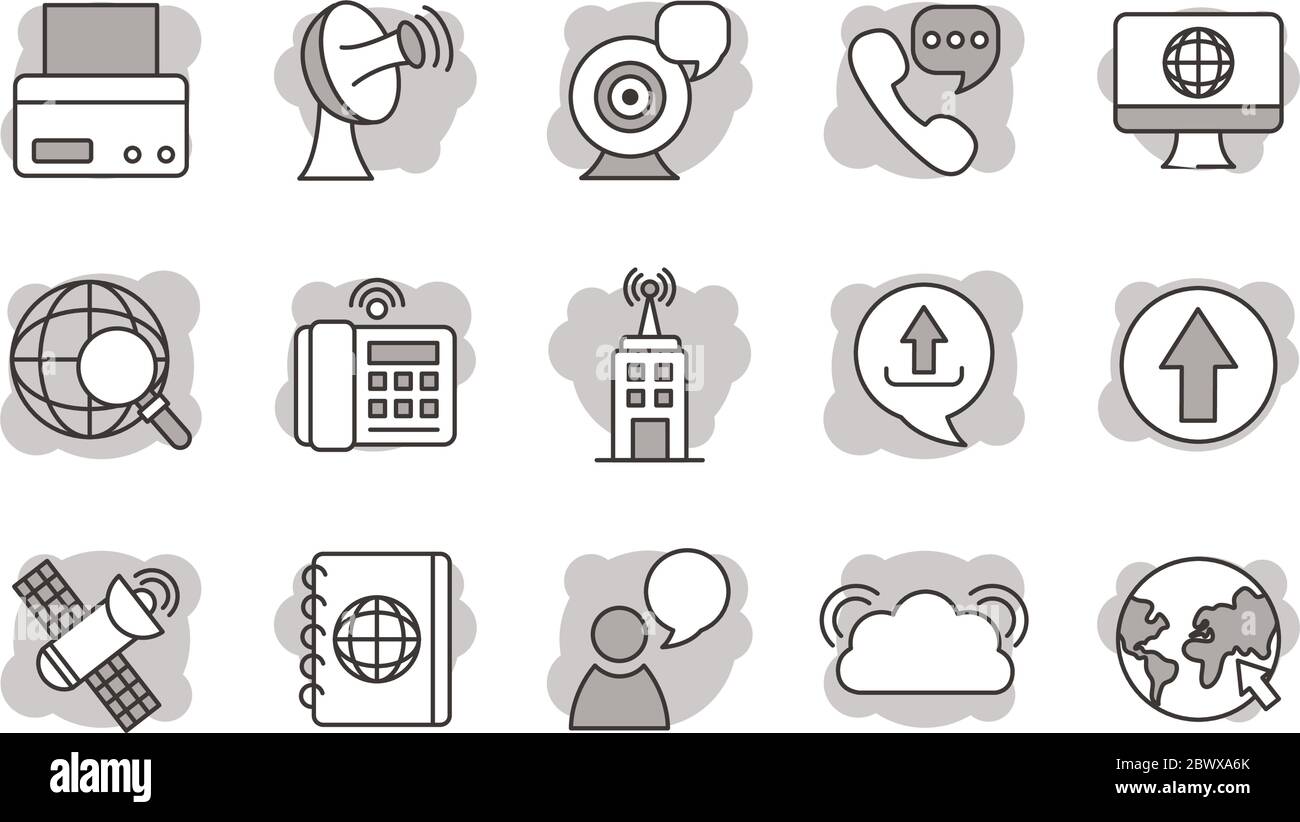 bundle of online communication icons Stock Vector Image & Art - Alamy
