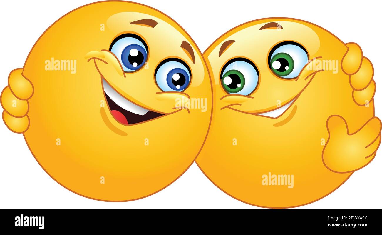 Cartoon illustration two friends hugging hi-res stock photography and ...