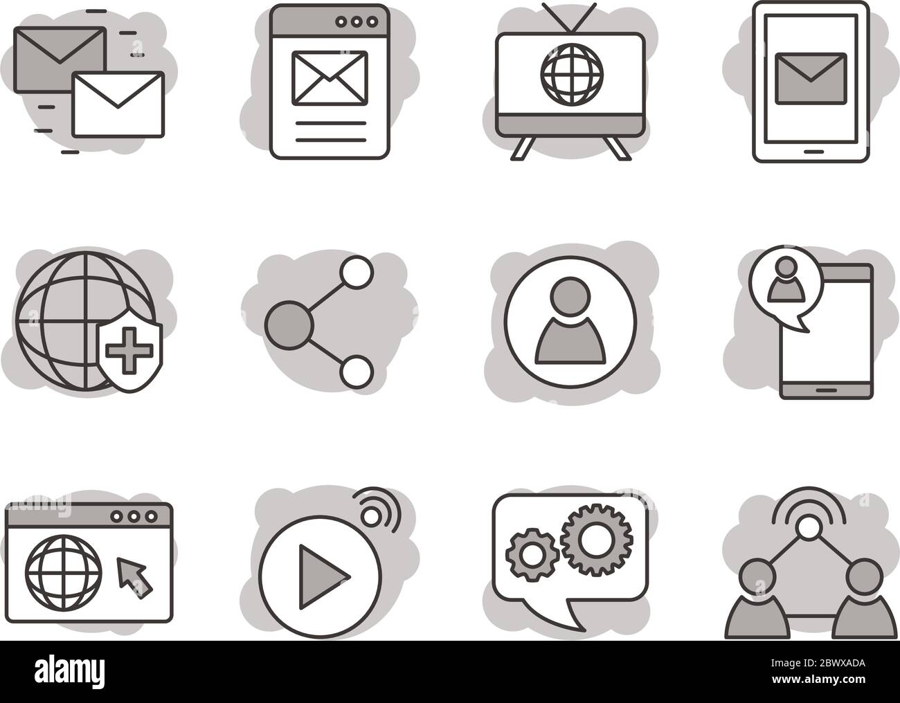 bundle of online communication icons Stock Vector Image & Art - Alamy
