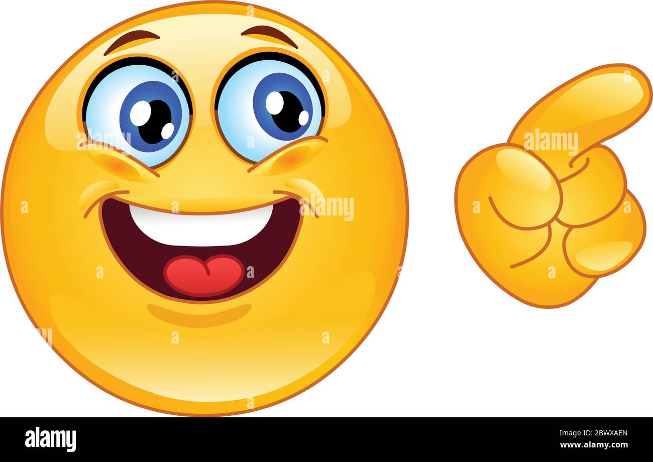 Hand pointing and emoji hi-res stock photography and images - Alamy