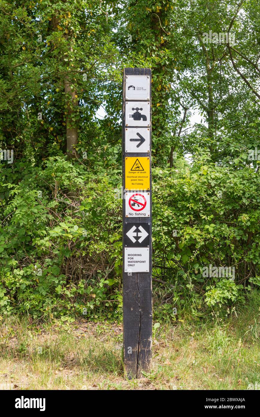 Canal and River Trust information sign post at Fradley Junction in ...