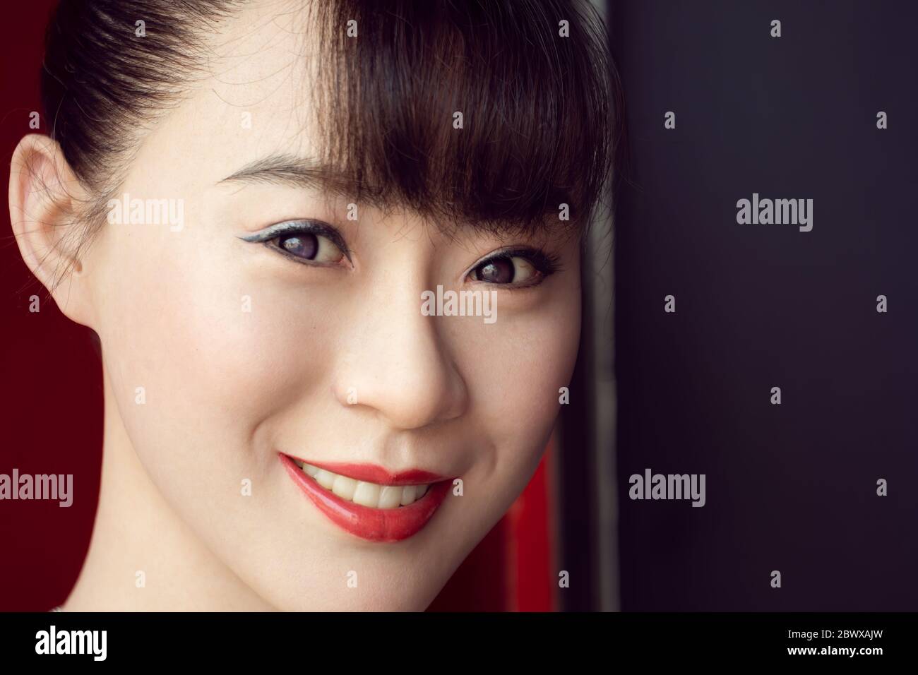 Yangshuo, China - August 2019 : Portrait of a wax figure of a beautiful ...