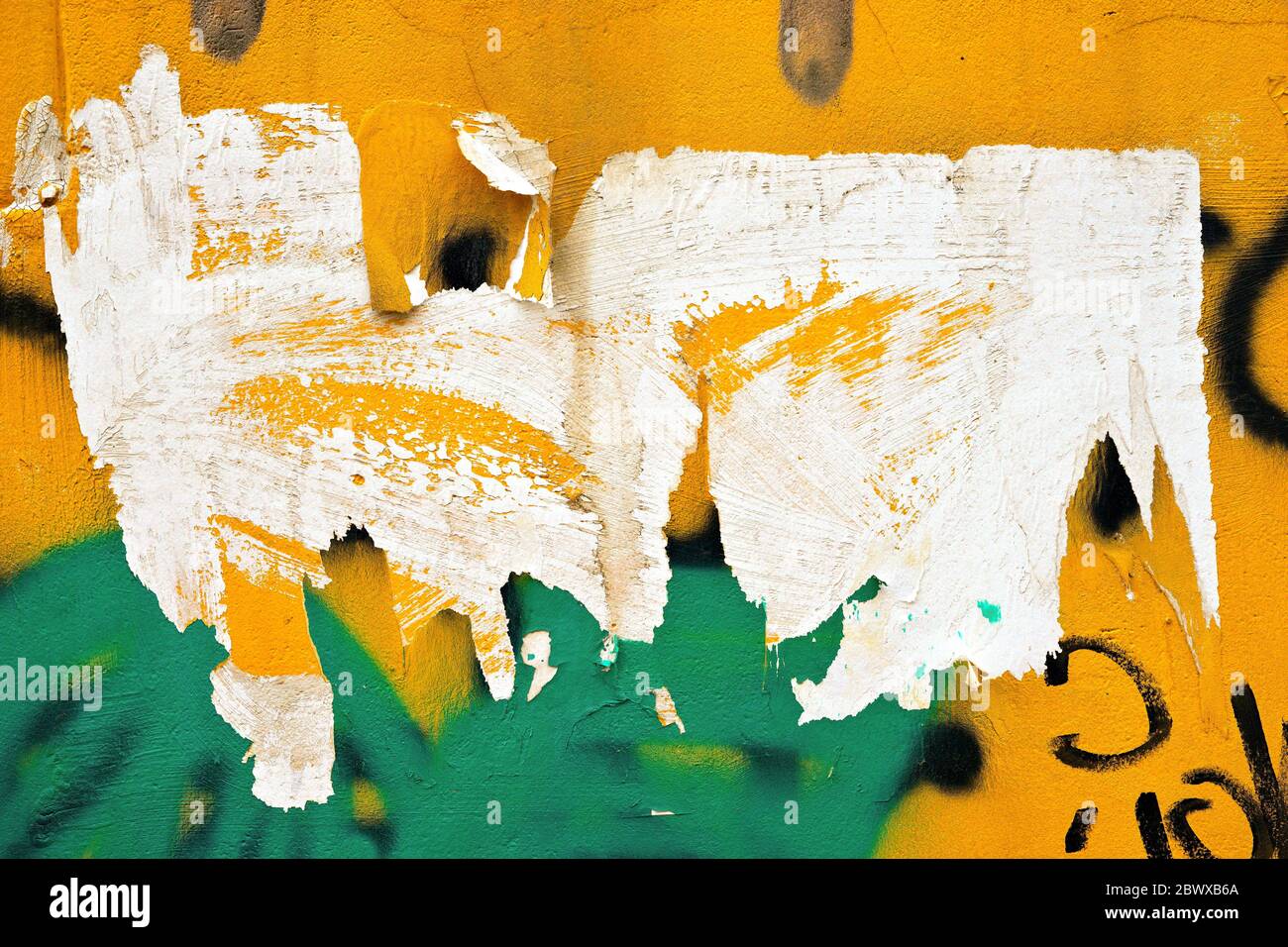 Old ripped torn posters grunge texture background creased crumpled ...