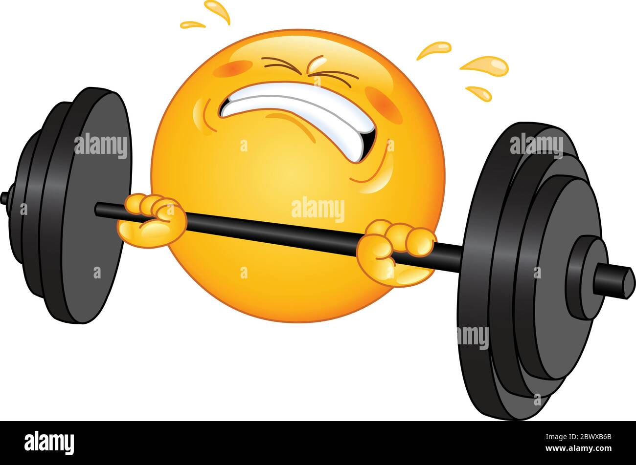 Smiley emoji lifting weight hi-res stock photography and images - Alamy