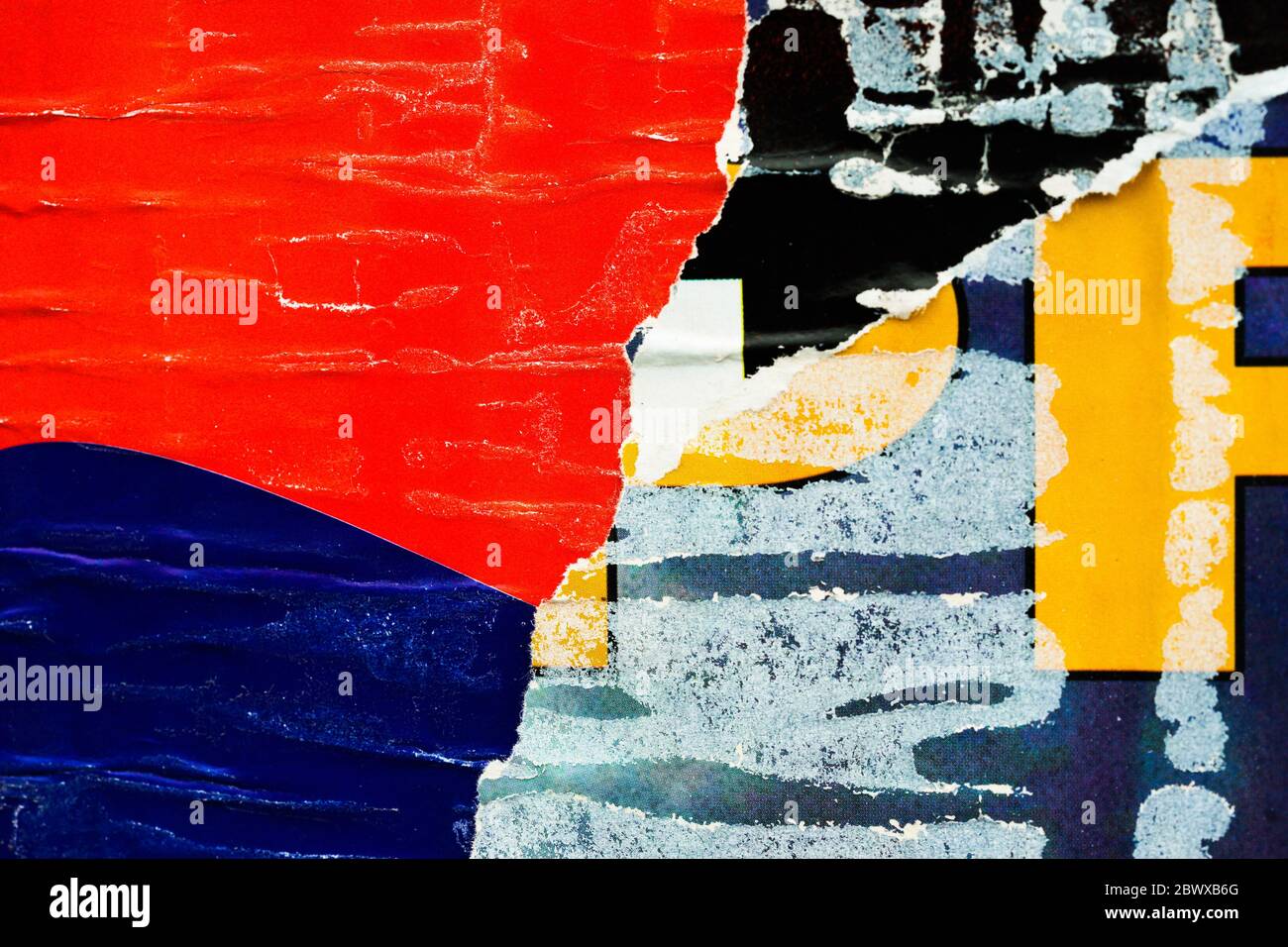 Old ripped torn posters grunge texture background creased crumpled ...