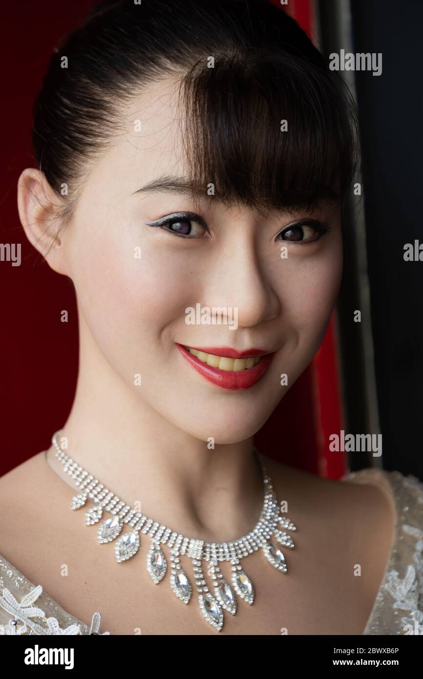 Yangshuo China August 2019 Portrait Of A Wax Figure Of A Beautiful
