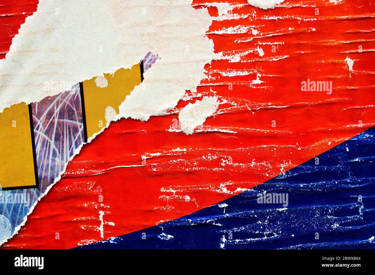 Old ripped torn posters grunge texture background creased crumpled ...