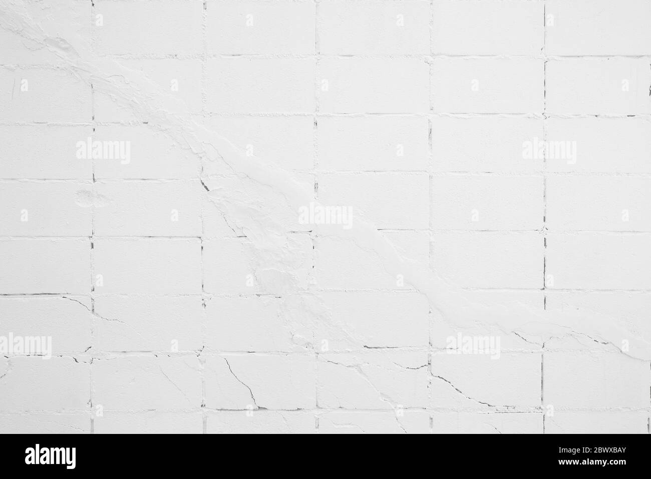 Repairing White Broken Brick Wall Texture Background Stock Photo - Alamy