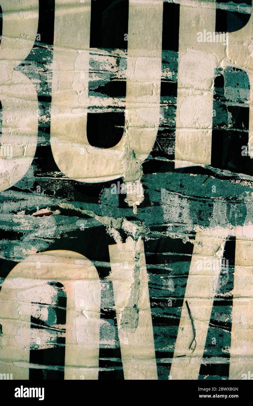 Old ripped torn posters grunge texture background creased crumpled ...