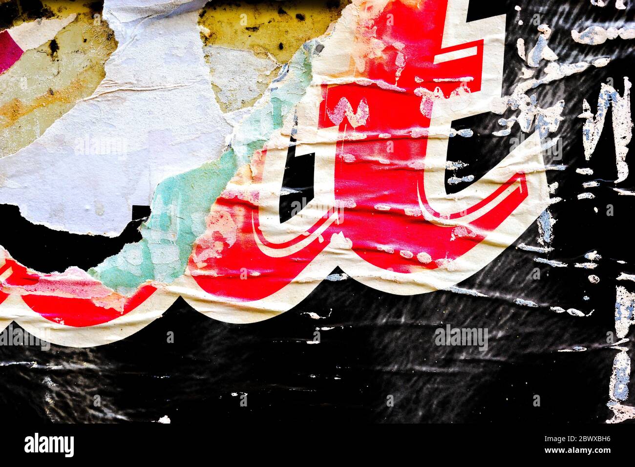 Old ripped torn posters grunge texture background creased crumpled ...