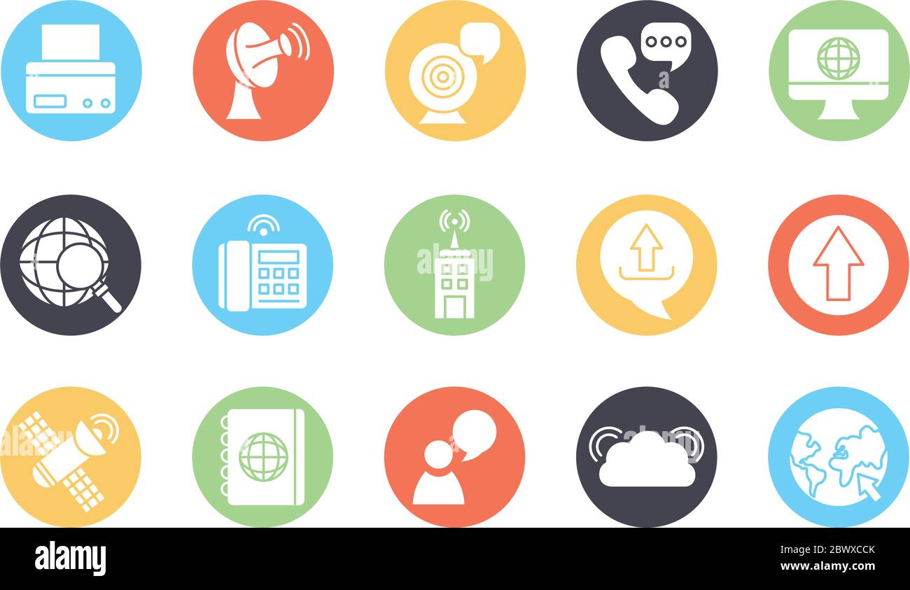 bundle of online communication icons Stock Vector Image & Art - Alamy
