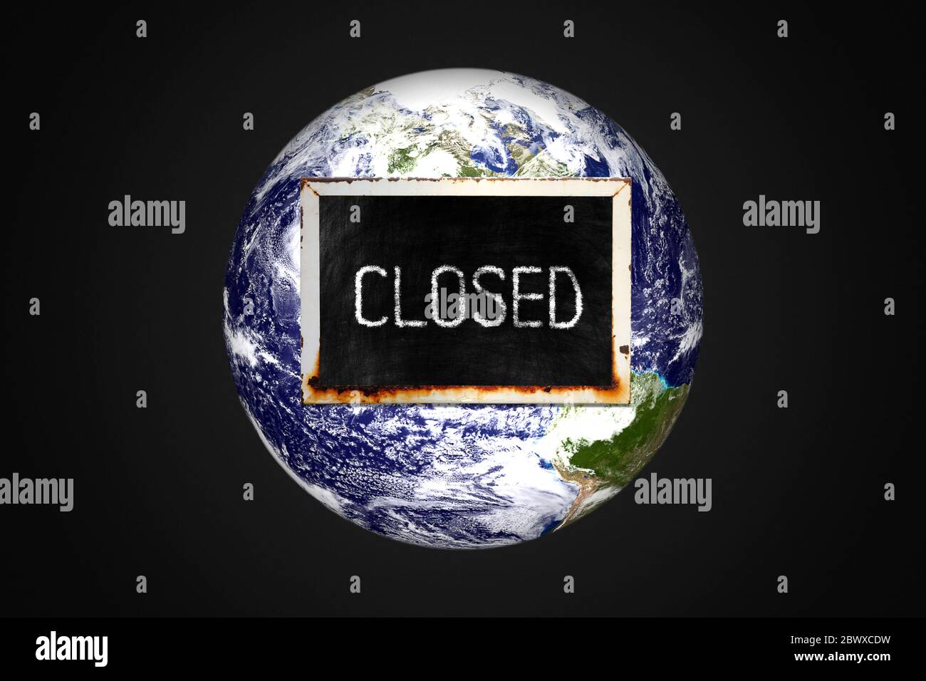 Closed Sign on Earth, Suitable for Environment and Covid-19 Virus ...