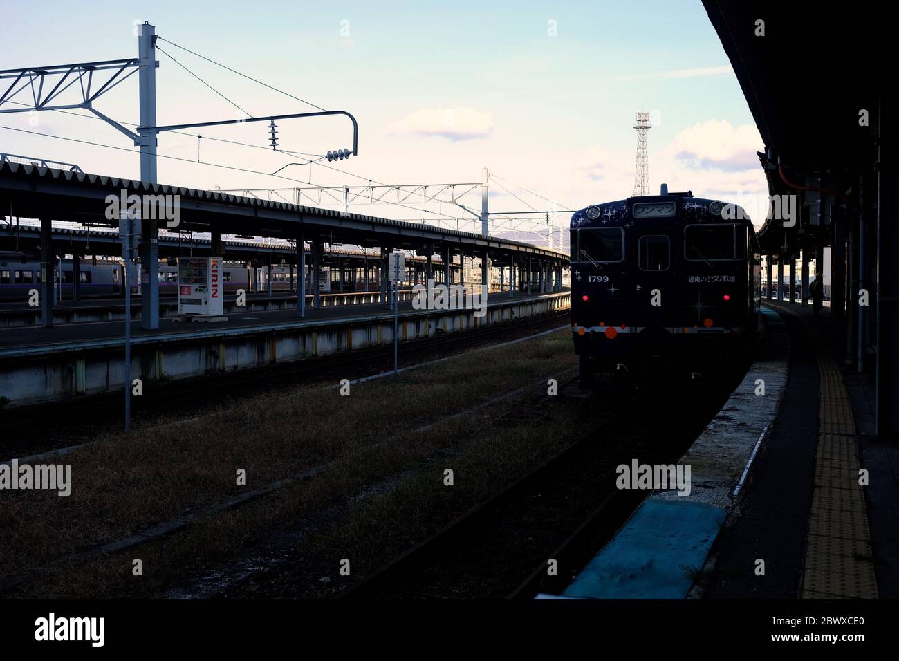 HOKKAIDO, JAPAN - NOVEMBER 13, 2019: Classic train at Hakodate station ...