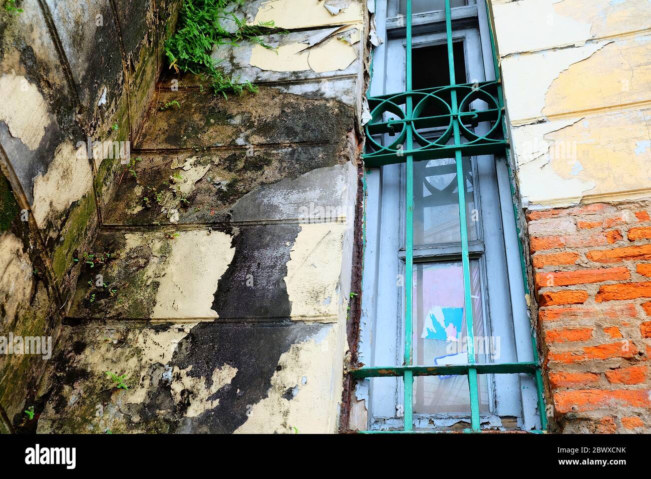 Vintage Window of Old Weathered Building Stock Photo - Alamy