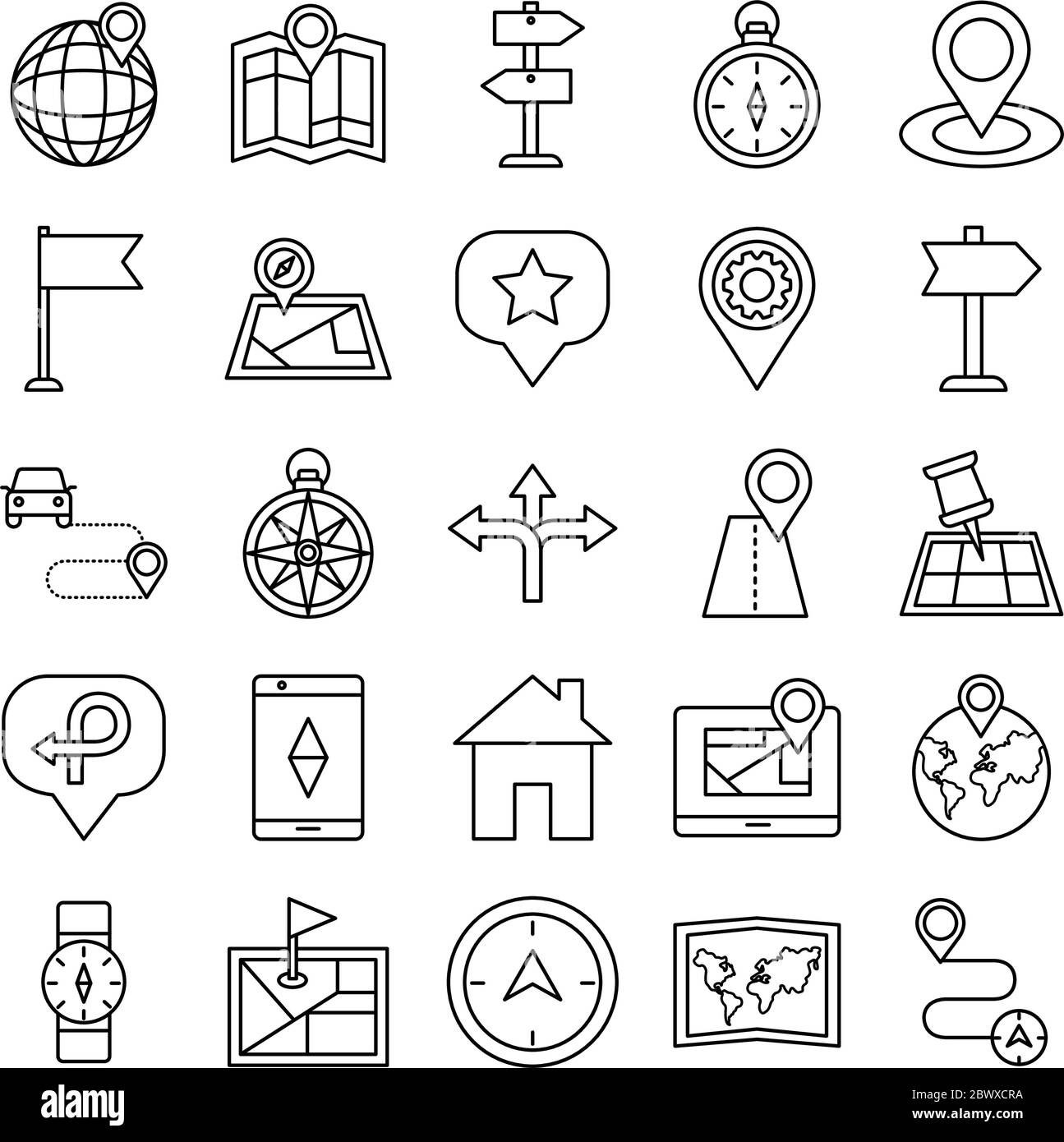 bundle of area and locations set icons Stock Vector Image & Art - Alamy