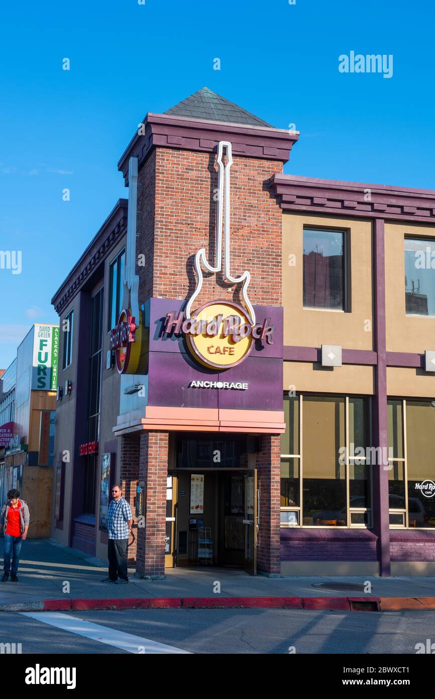 Hard Rock Cafe on 4th Avenue at E Street in historic downtown Anchorage ...