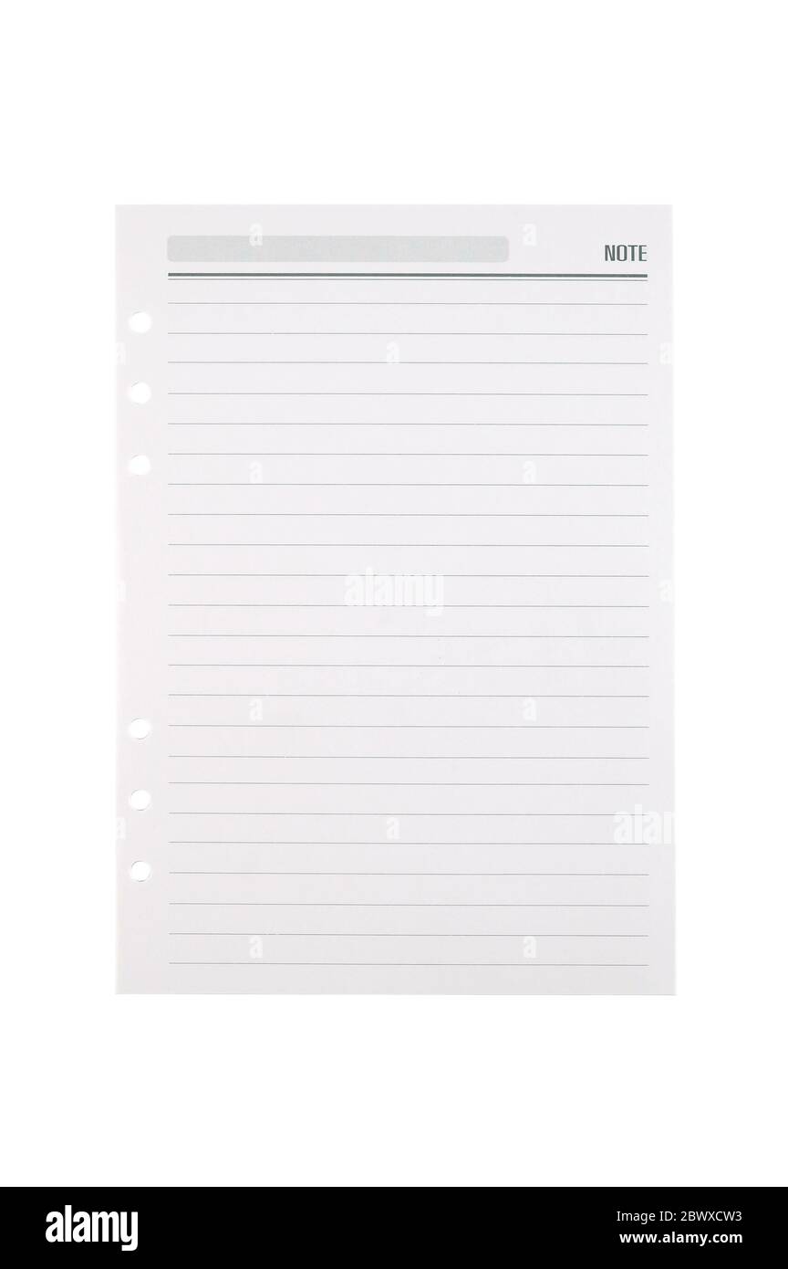 Paper Note Memo Isolated on White Background Stock Photo - Alamy
