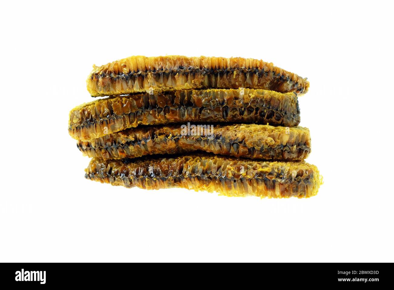Stack of Natural Wild Honeycomb Isolated on White Background Stock ...