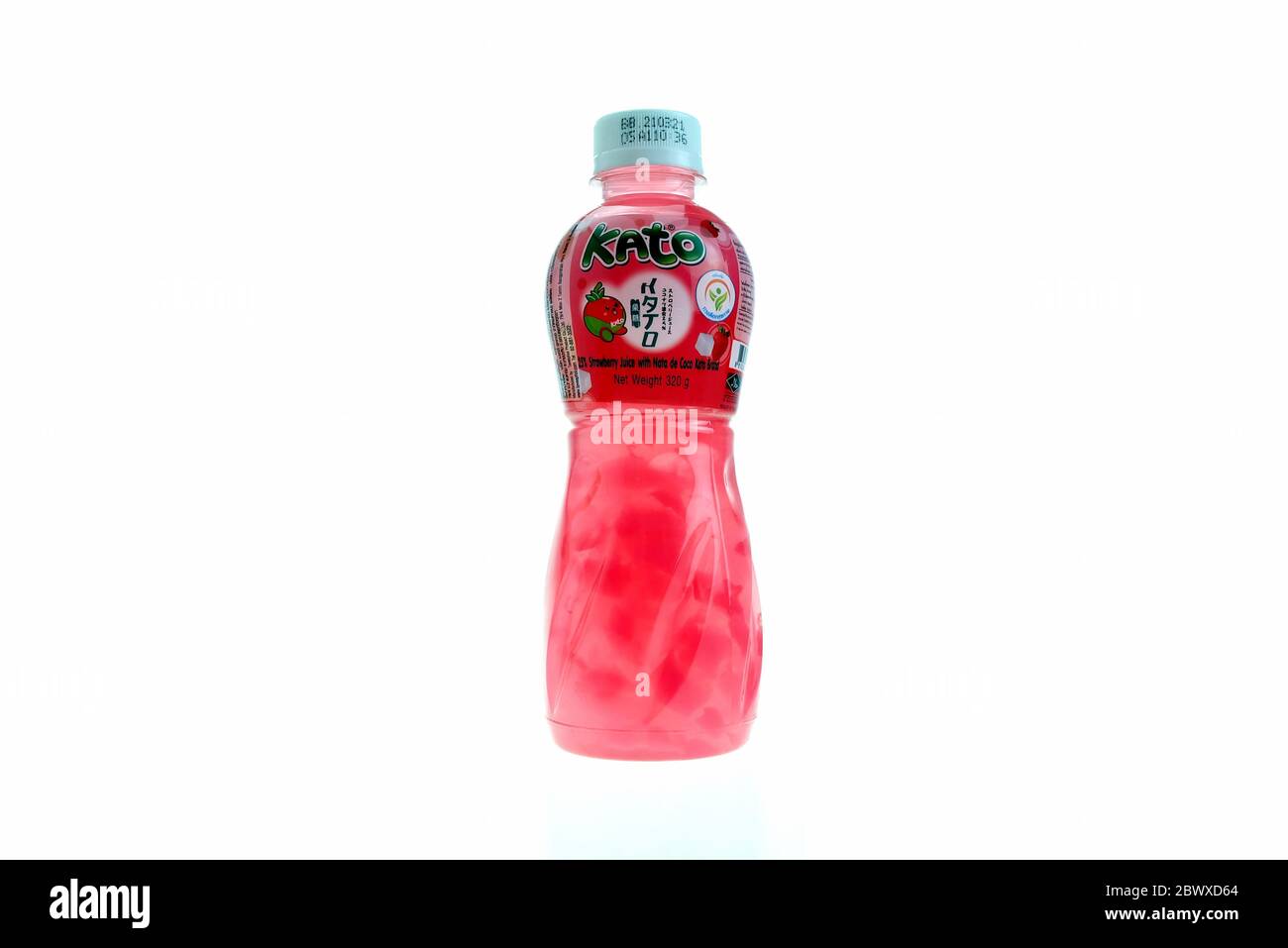 BANGKOK, THAILAND - APRIL 29, 2020: Kato brand strawberry juice with ...