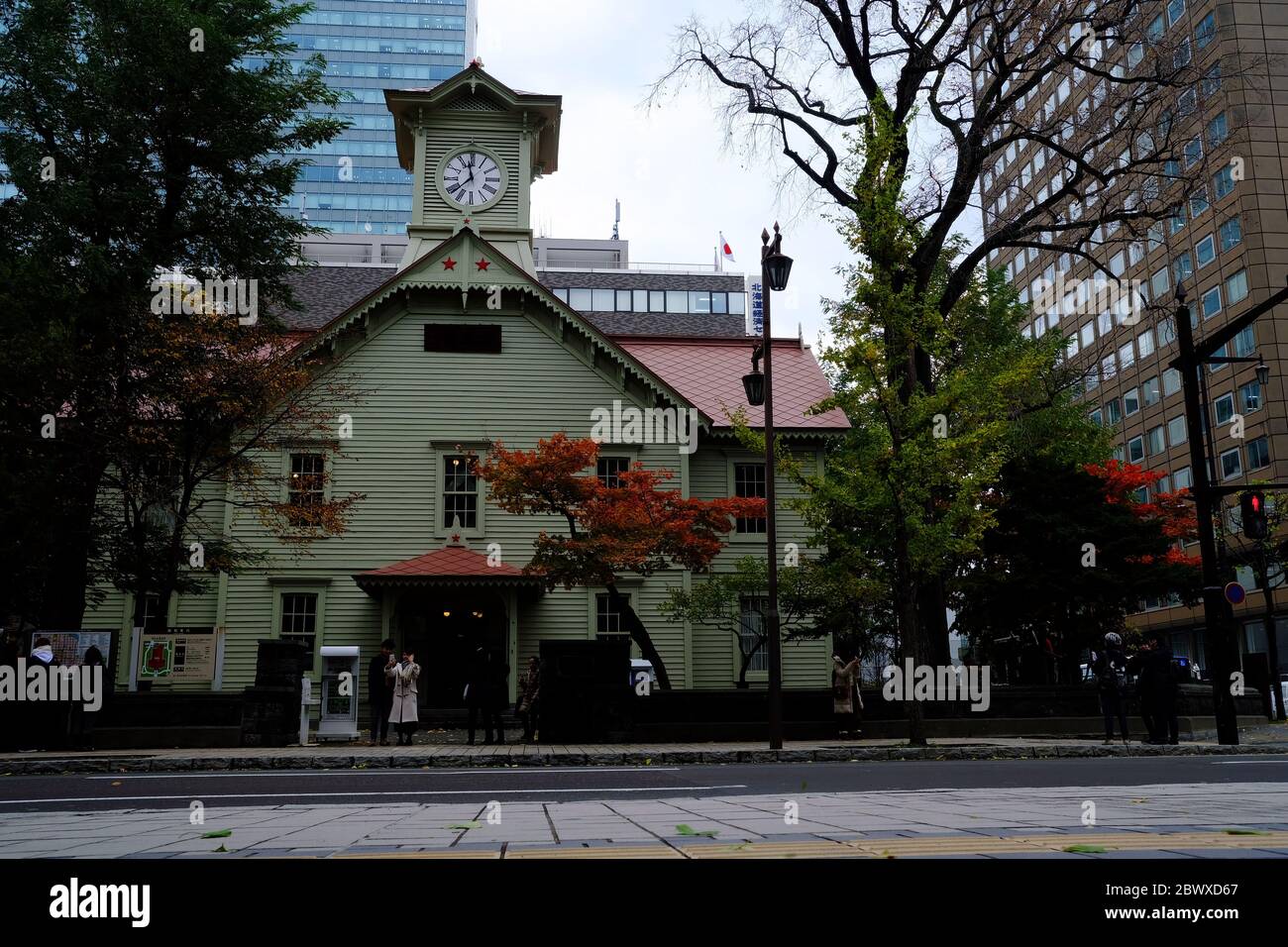 SAPPORO, JAPAN - NOVEMBER 15, 2019: Sapporo clock tower in cloudy day ...