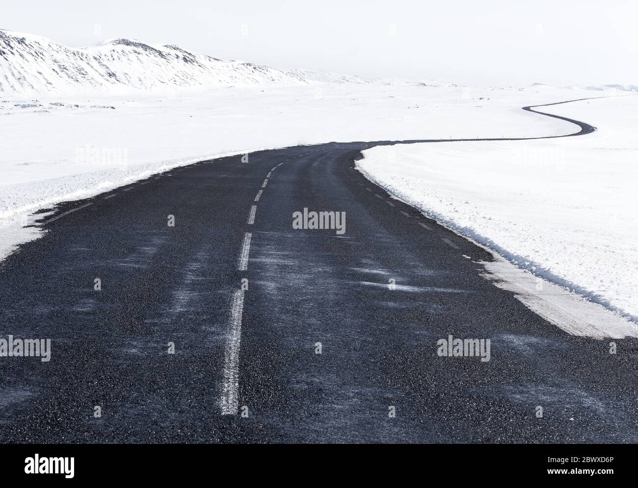 Beautiful Road with Snow -Nature Stock Photo - Alamy
