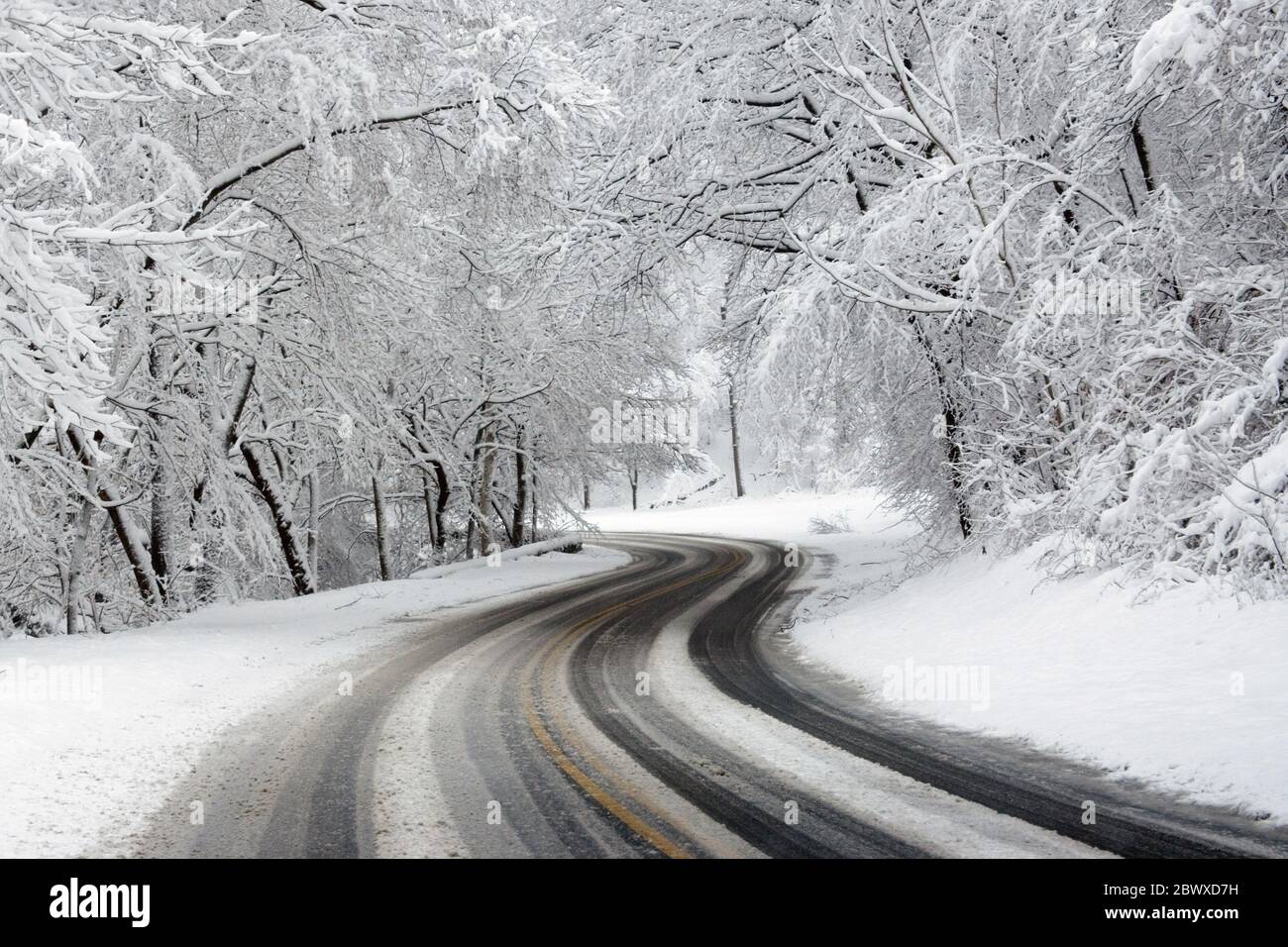 Beautiful Road with Snow -Nature Stock Photo - Alamy