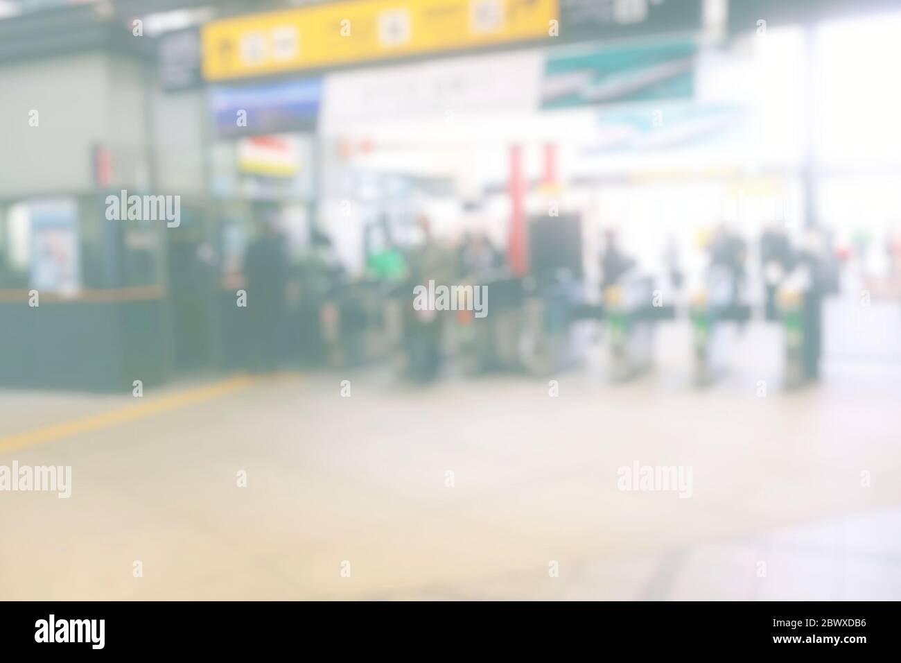 Blurred White Train Station in Japan Background Stock Photo - Alamy