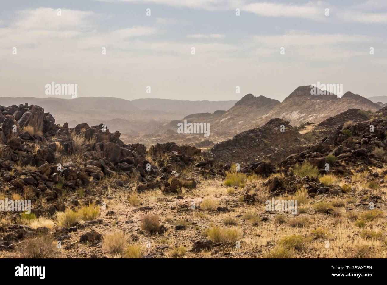 The rugged and desolate landscape of the Augrabies National Park, South ...