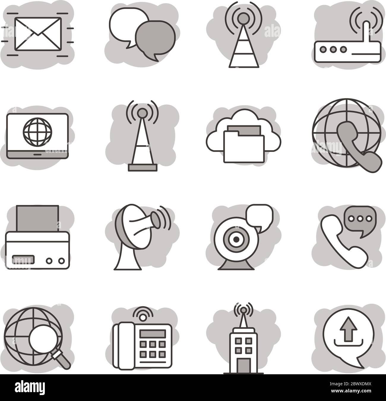 bundle of online communication icons Stock Vector Image & Art - Alamy