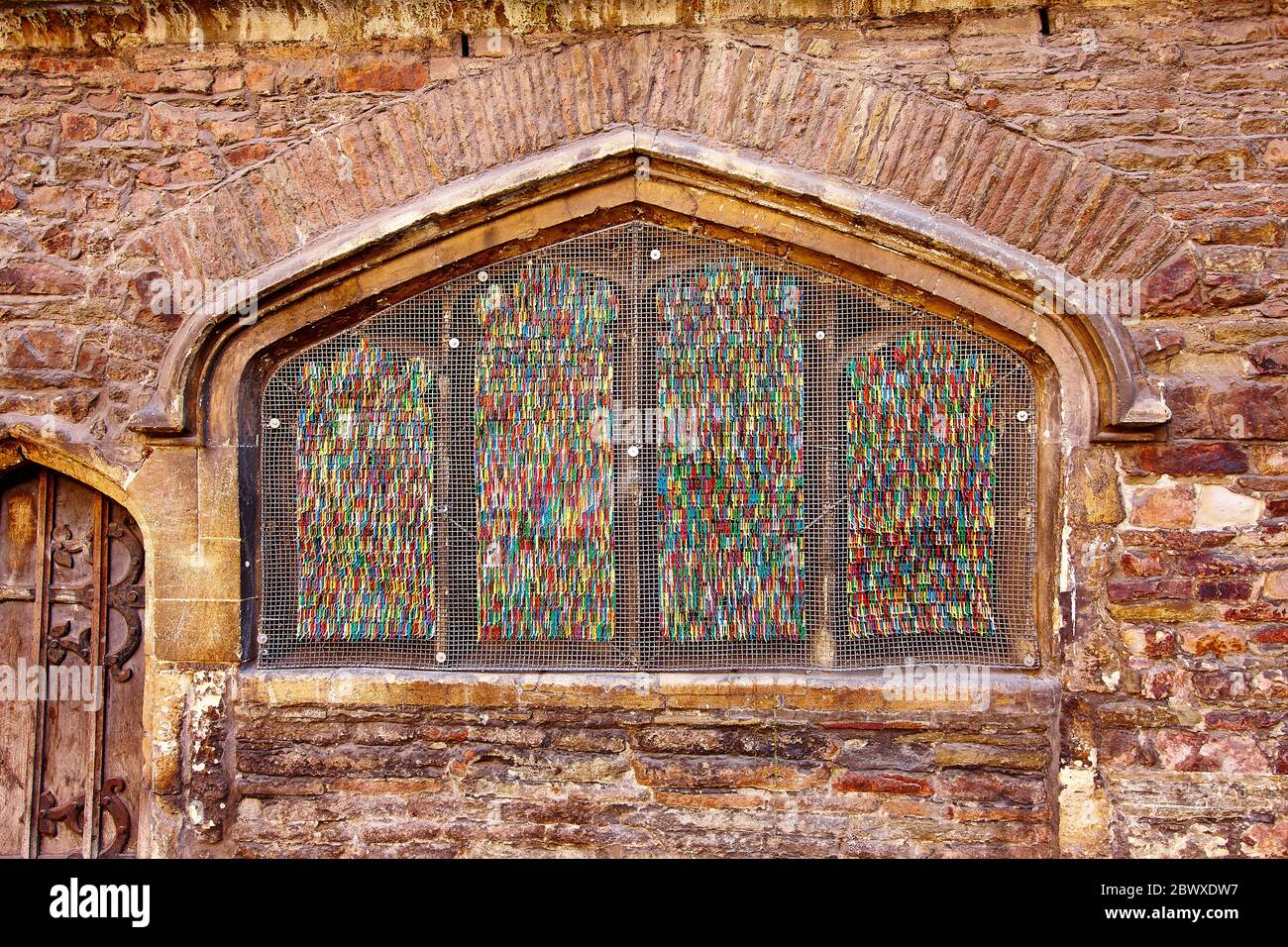 Stained glass window made with cable ties on Nelson Street, Bristol, UK ...