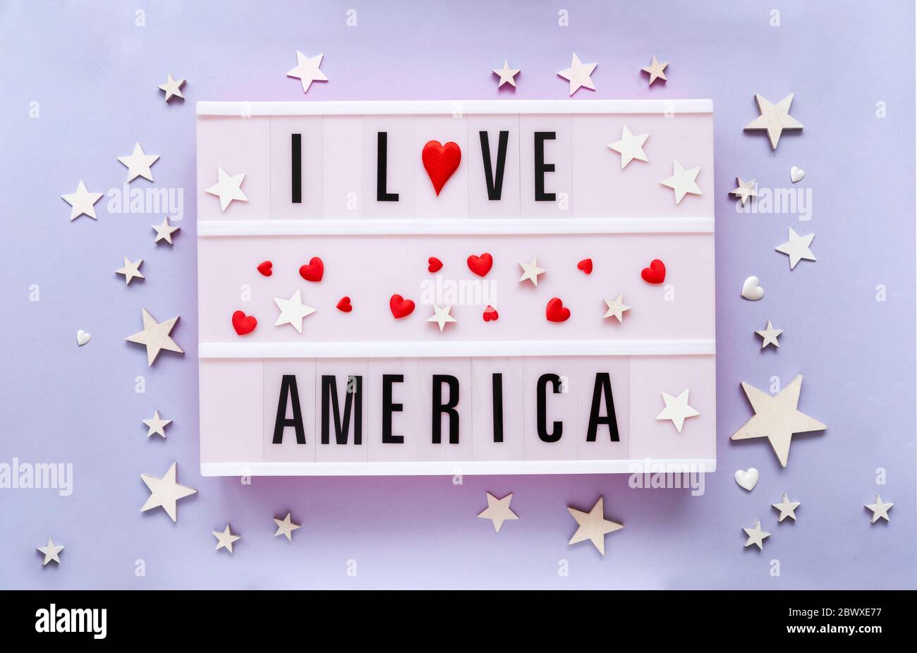 America love logo. I love America written in light box Happy ...