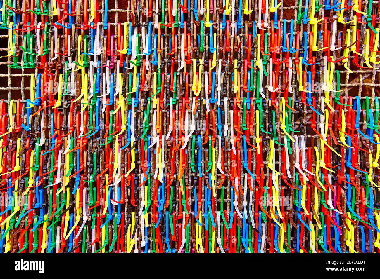 Stained glass window made with cable ties on Nelson Street, Bristol, UK ...