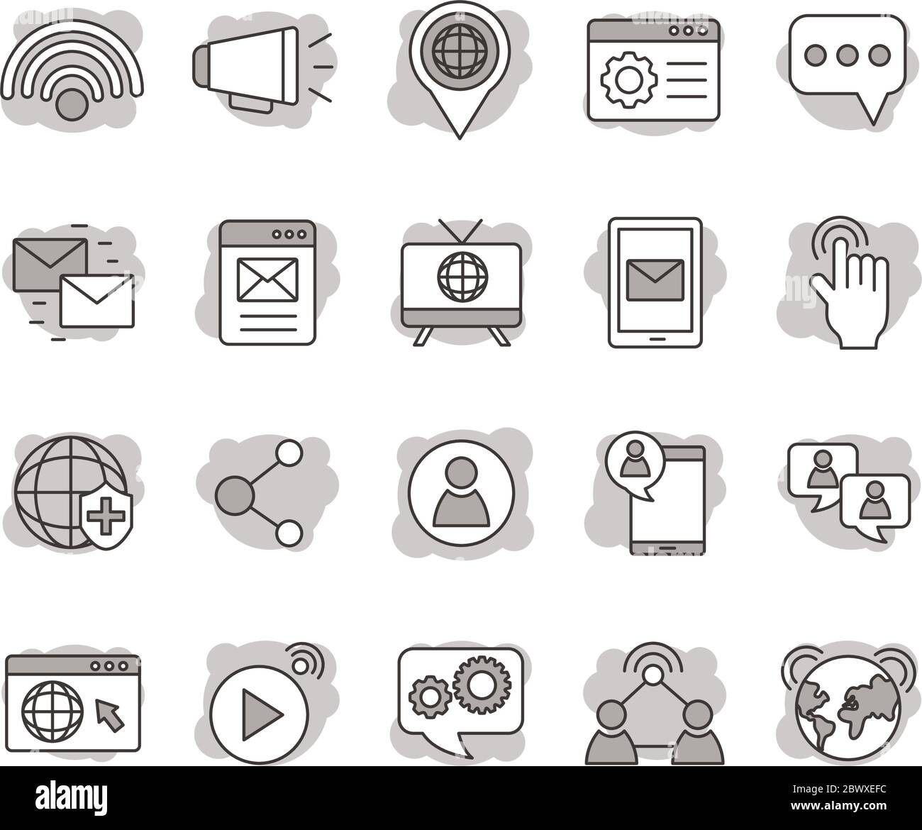 bundle of online communication icons Stock Vector Image & Art - Alamy
