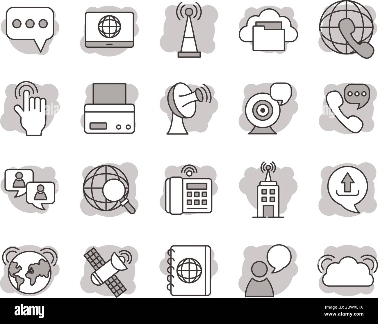 bundle of online communication icons Stock Vector Image & Art - Alamy