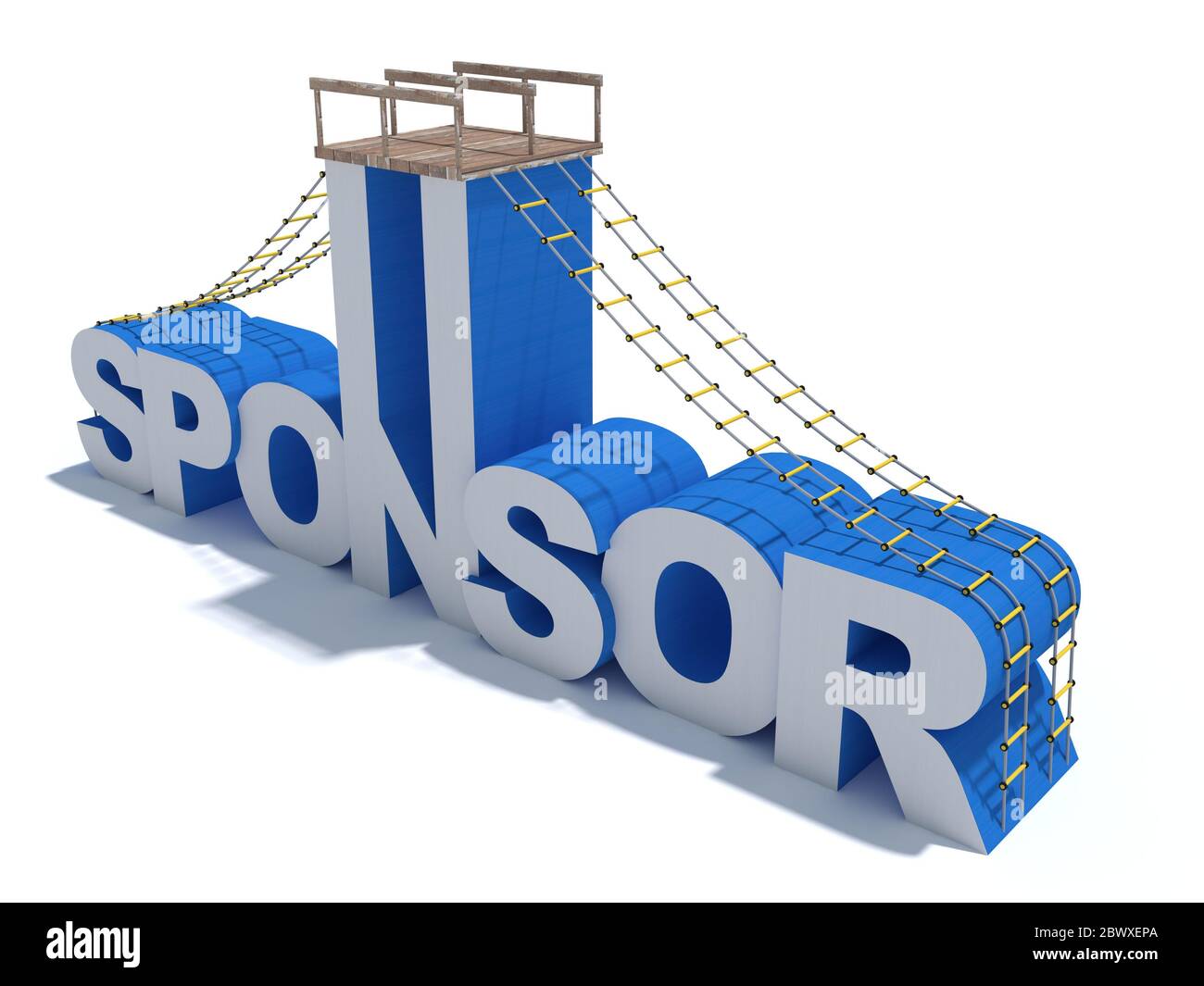 SPONSOR concept cell background 3d render illustration Stock Photo - Alamy