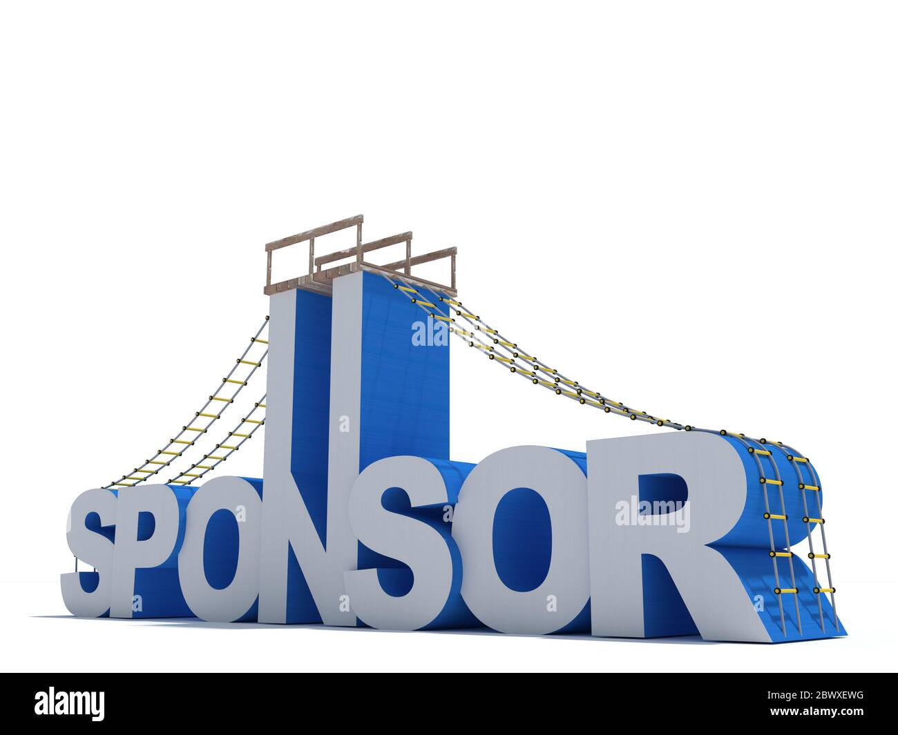 SPONSOR concept cell background 3d render illustration Stock Photo - Alamy