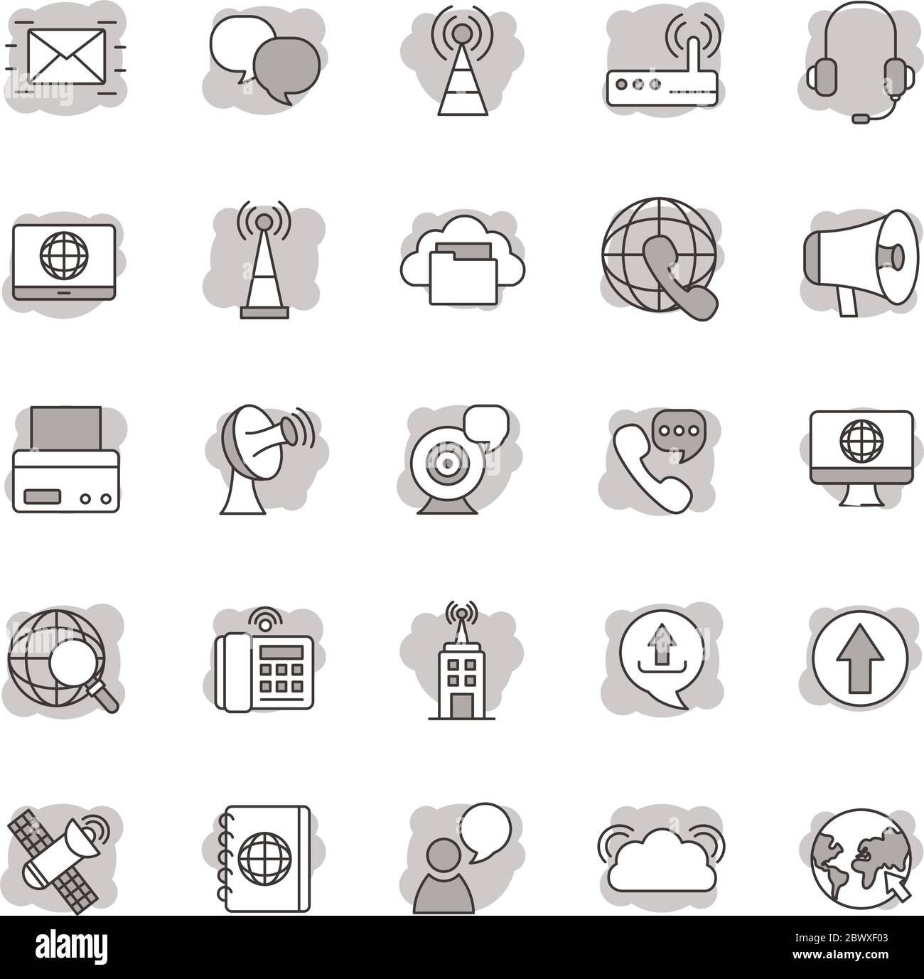 bundle of online communication icons Stock Vector Image & Art - Alamy