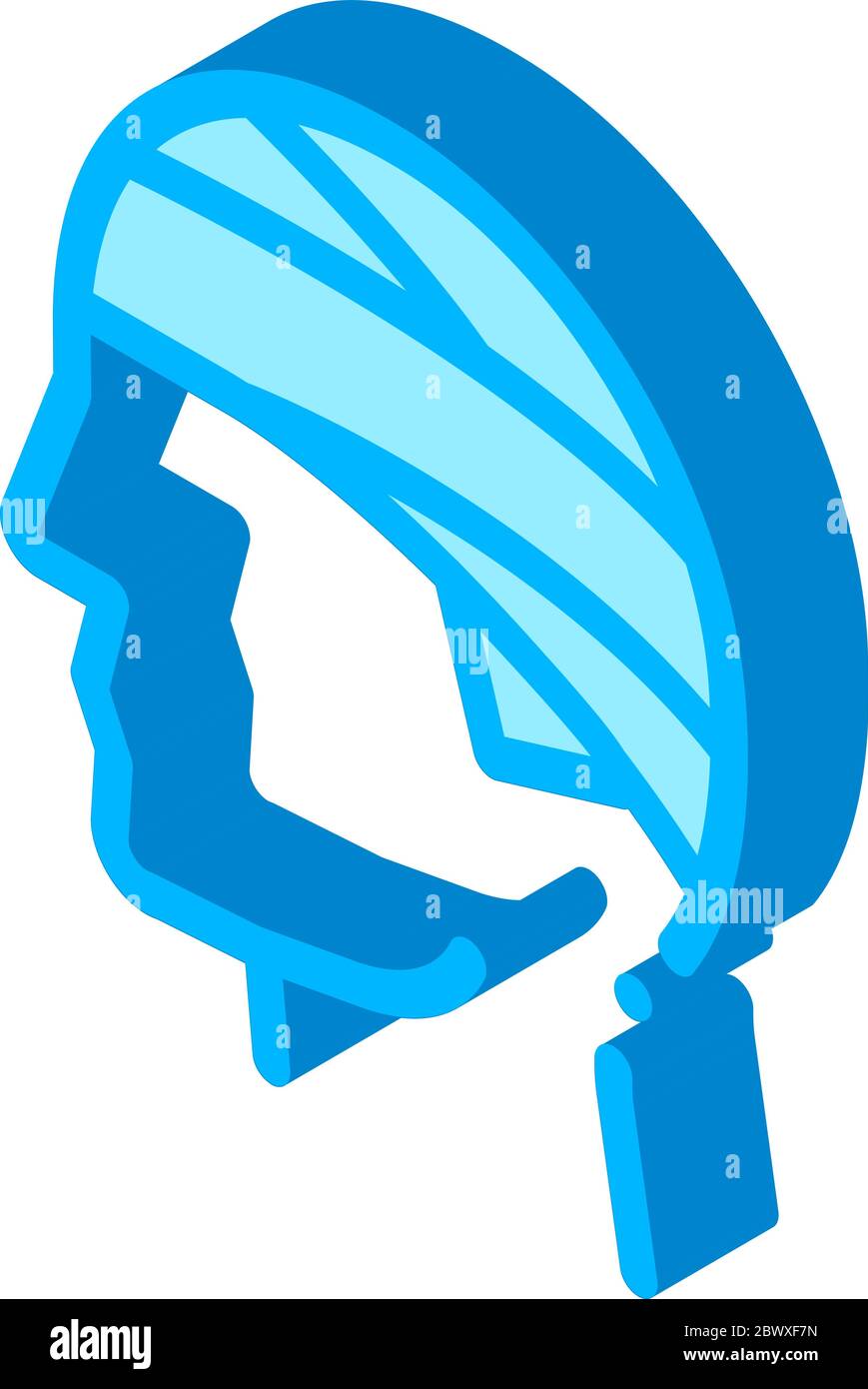 Bandaged Head Man Silhouette Headache isometric icon Stock Vector Image ...