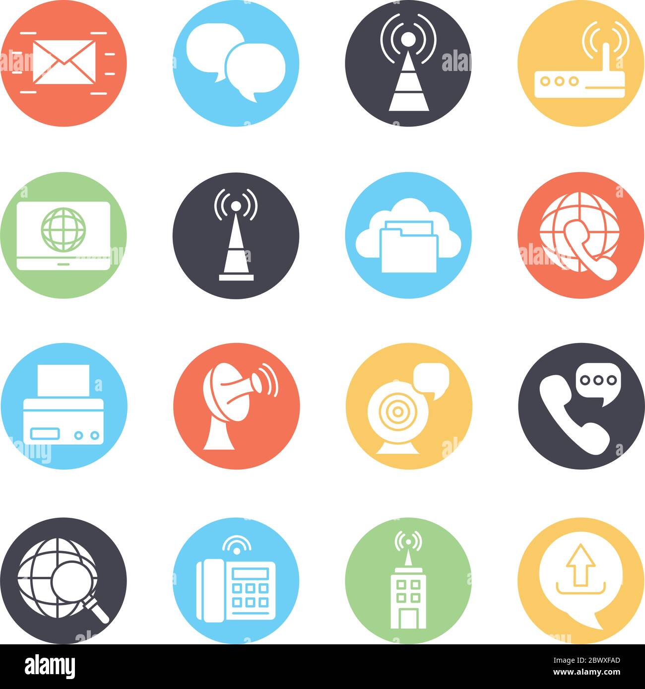 bundle of online communication icons Stock Vector Image & Art - Alamy
