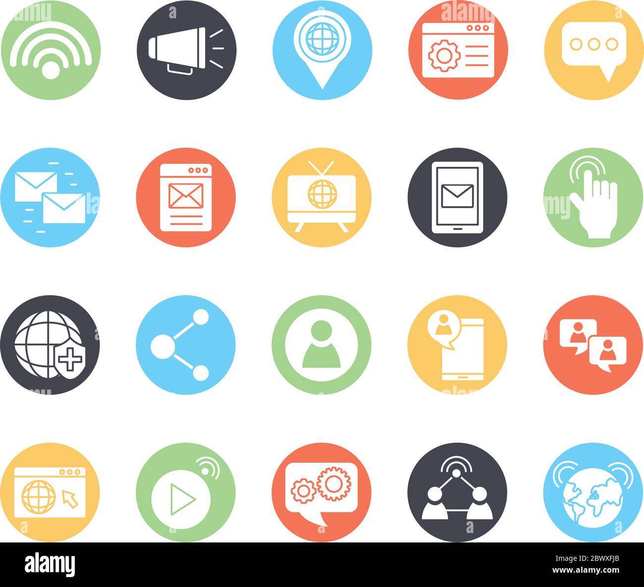 bundle of online communication icons Stock Vector Image & Art - Alamy