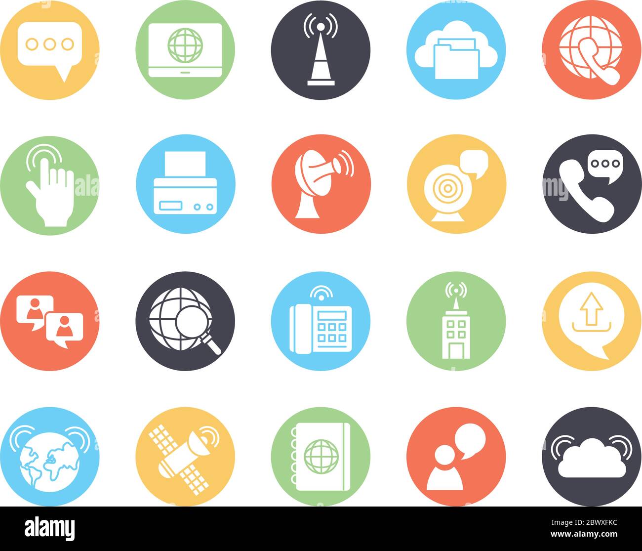 bundle of online communication icons Stock Vector Image & Art - Alamy
