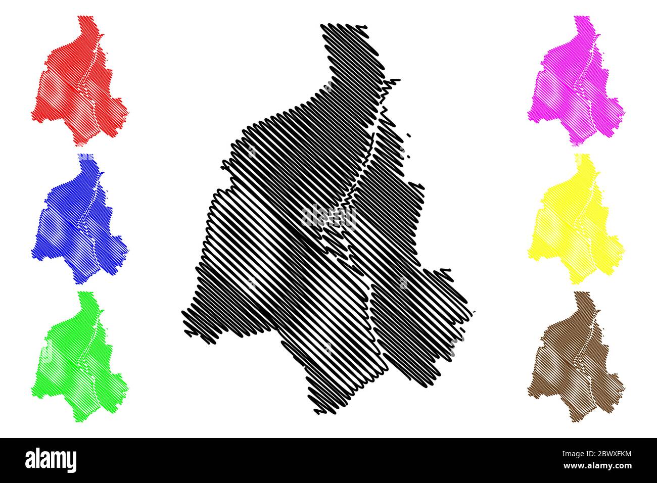 Magdeburg City (Federal Republic of Germany, Saxony-Anhalt) map vector ...