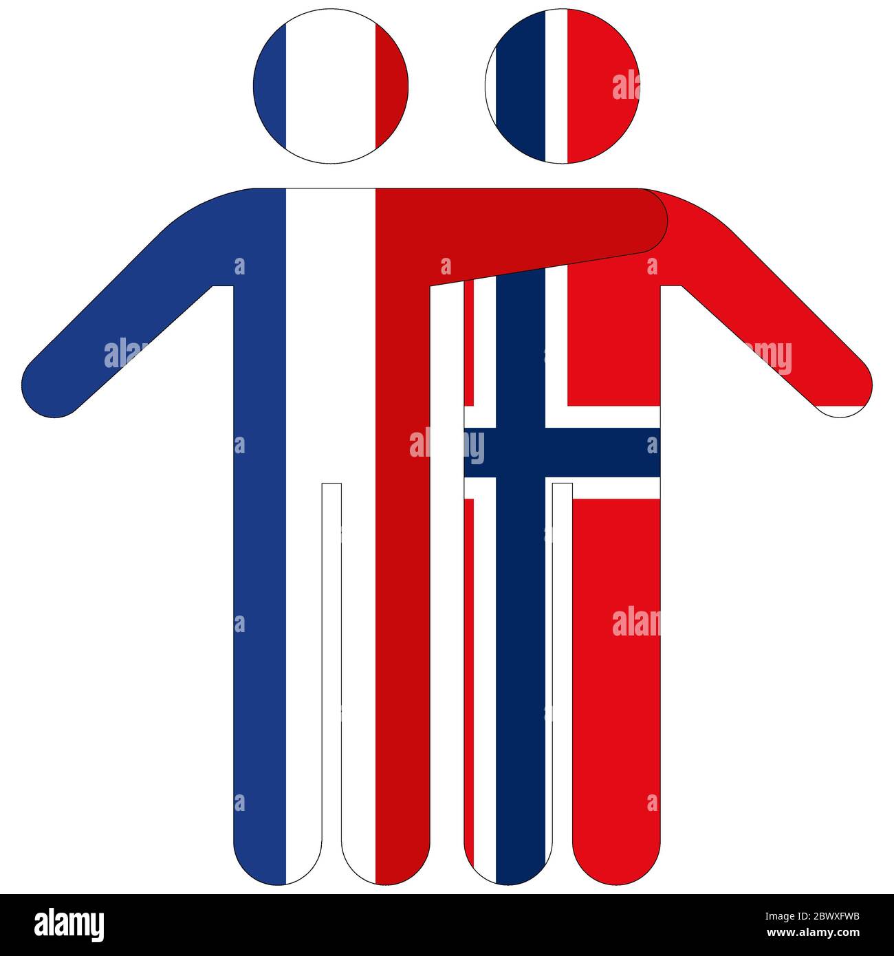 France - Norway / friendship concept on white background Stock Photo ...