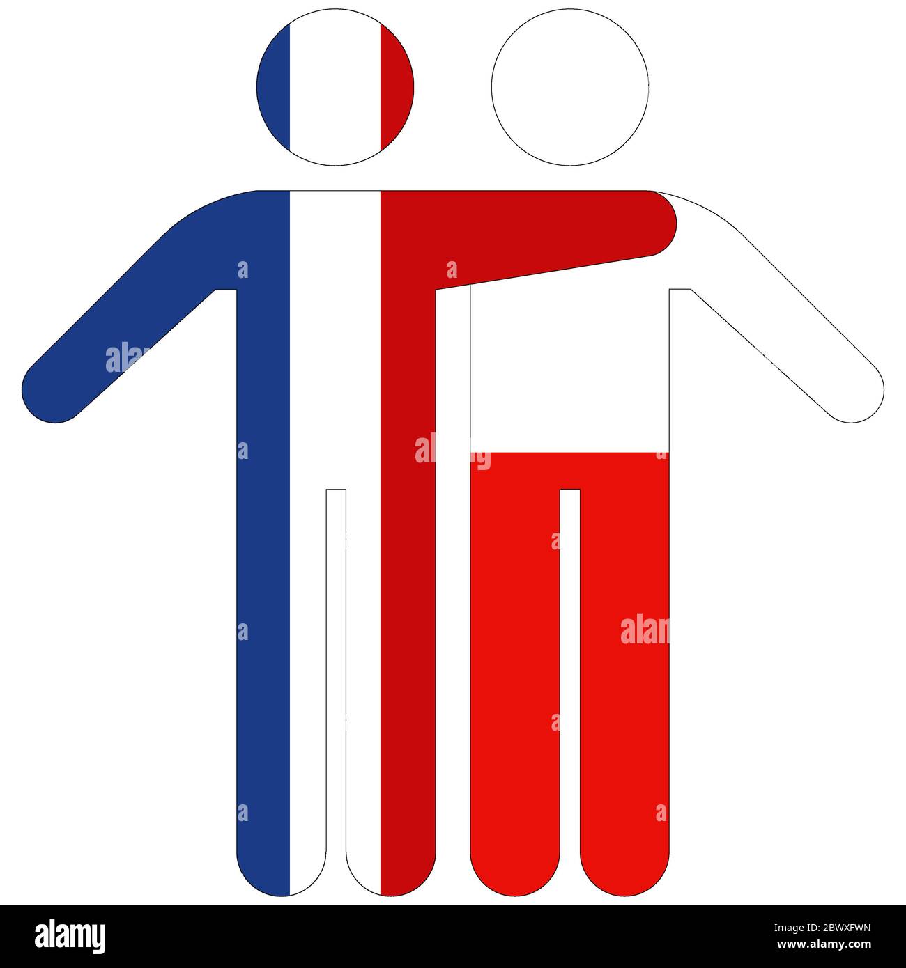 France - Poland / friendship concept on white background Stock Photo ...